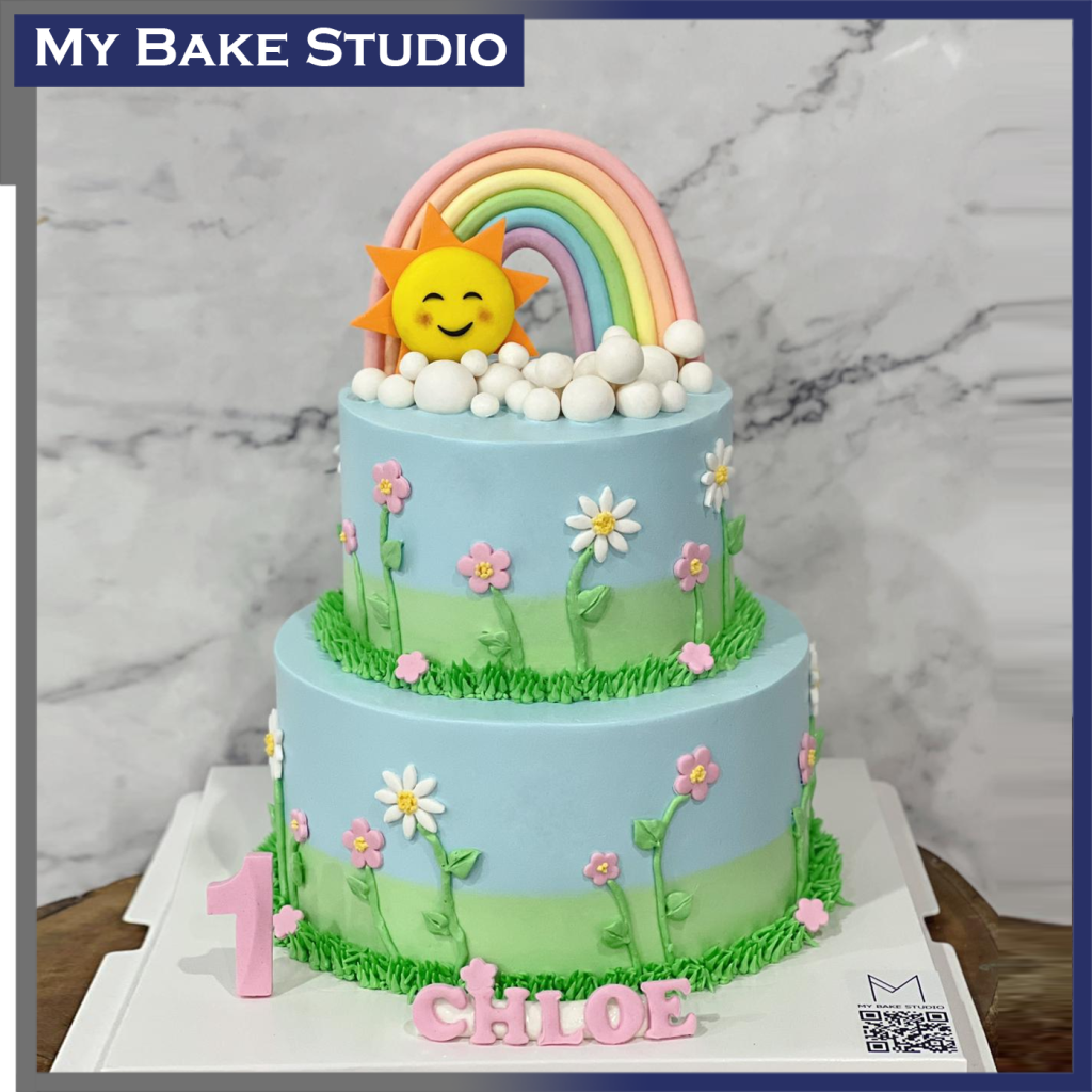 Sunshine Over the Rainbow Cake | MyBakeStudio